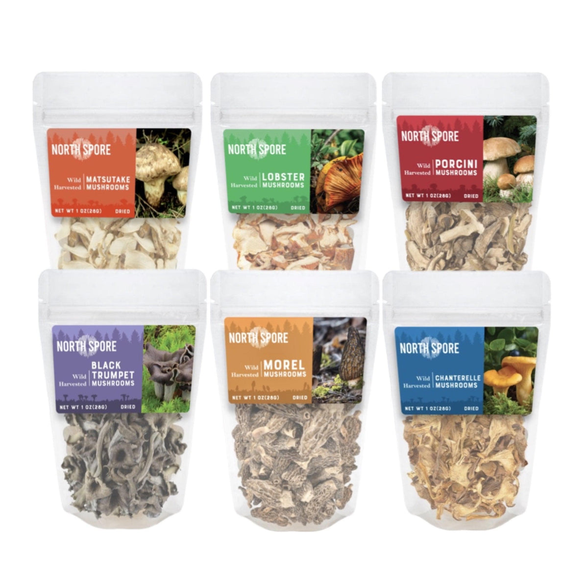 Dried Wild Mushroom 4-Pack | Morel, Chanterelle, Porcini, Lobster ...